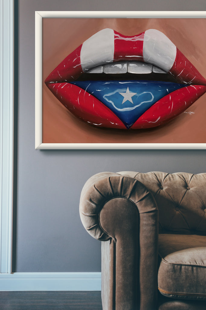 Puerto Rico Flag Glossy Lips Print – Giovannie's Originals