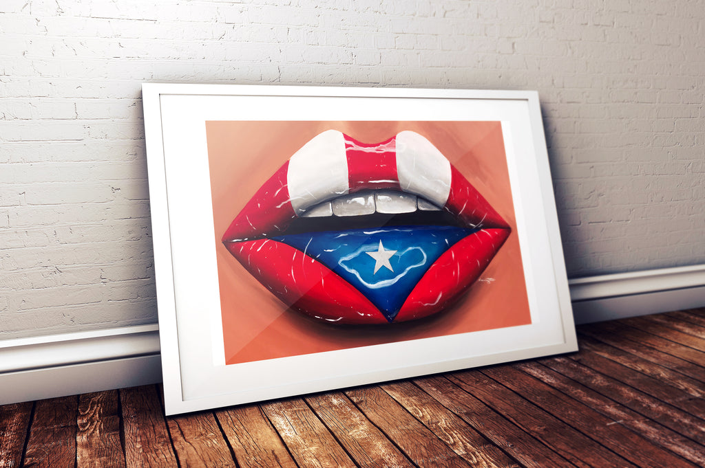 Puerto Rico Flag Glossy Lips Print – Giovannie's Originals