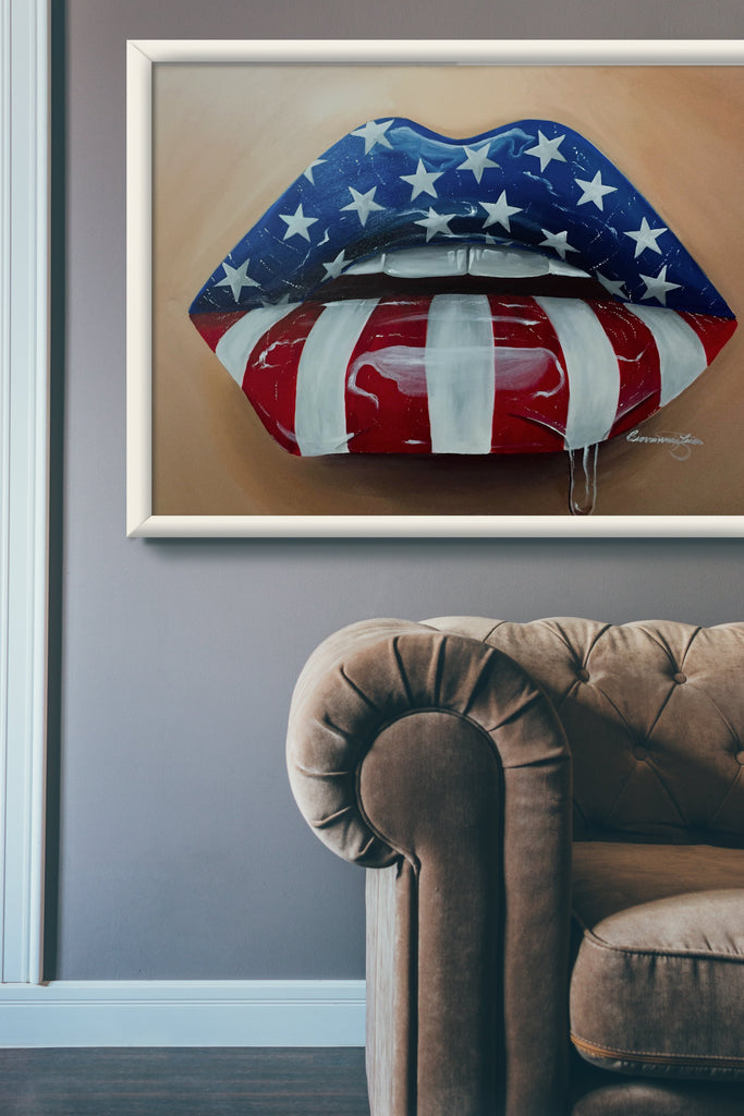 American Flag Glossy Lips Print – Giovannie's Originals