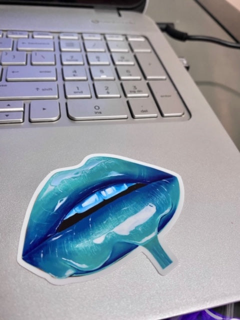 Blue Lips Stickers – Giovannie's Originals