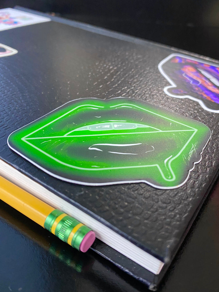 Green Neon Lips Stickers – Giovannie's Originals