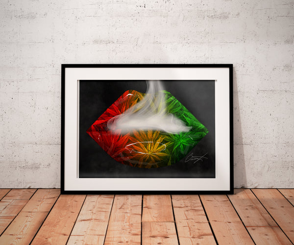 Rasta Cannabis Lips Print – Giovannie's Originals