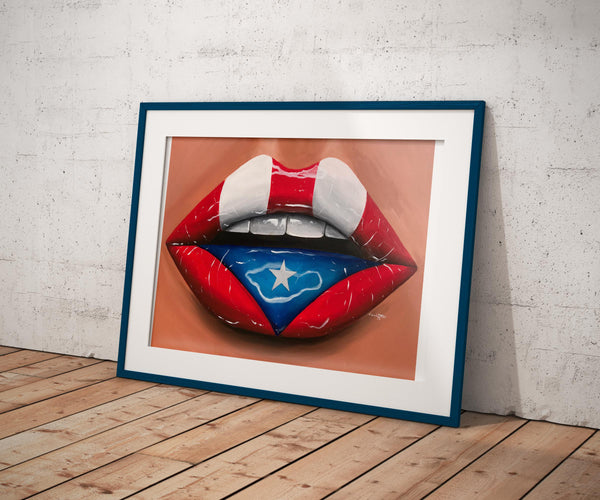 Puerto Rico Flag Glossy Lips Print – Giovannie's Originals